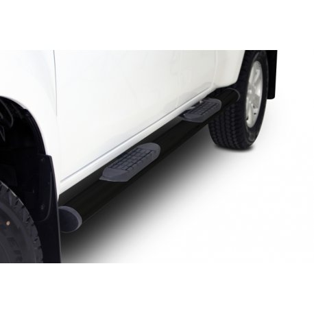 Isuzu Oval Side Steps for Double Cab - Black Stainless Steel