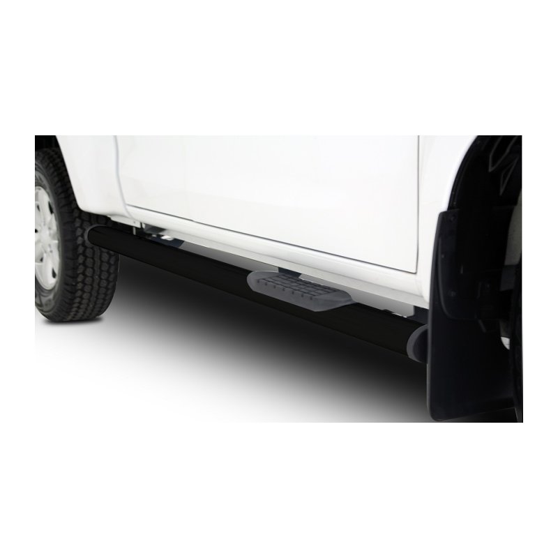 Isuzu Oval Side Steps for Single Cab - Black Stainless Steel